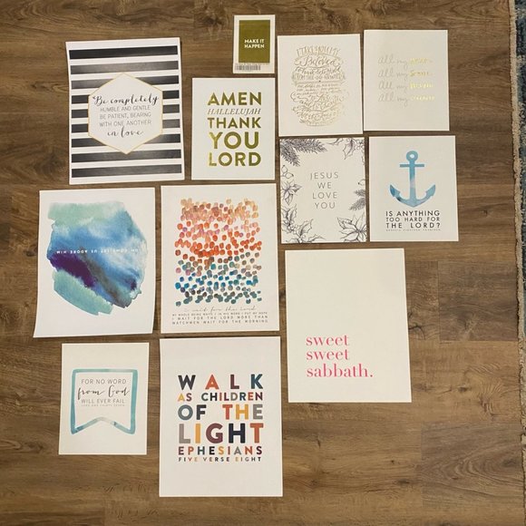 Art | 12 Inspirational Faith Christian Letter Art Prints Wall Decor Lot ...